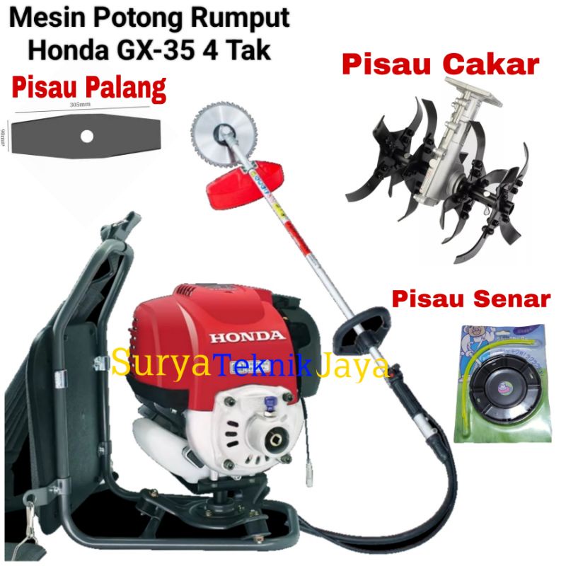 Jual Mesin potong rumput Honda GX-35 4 Tak Komplit mata pisau cakar/Penggembur | Shopee Indonesia