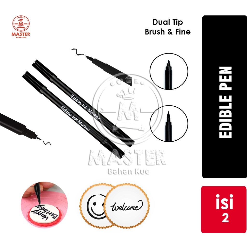 Jual Edible Pen BLACK / Pulpen Hitam untuk Hias Kue [1 set isi 2 ...