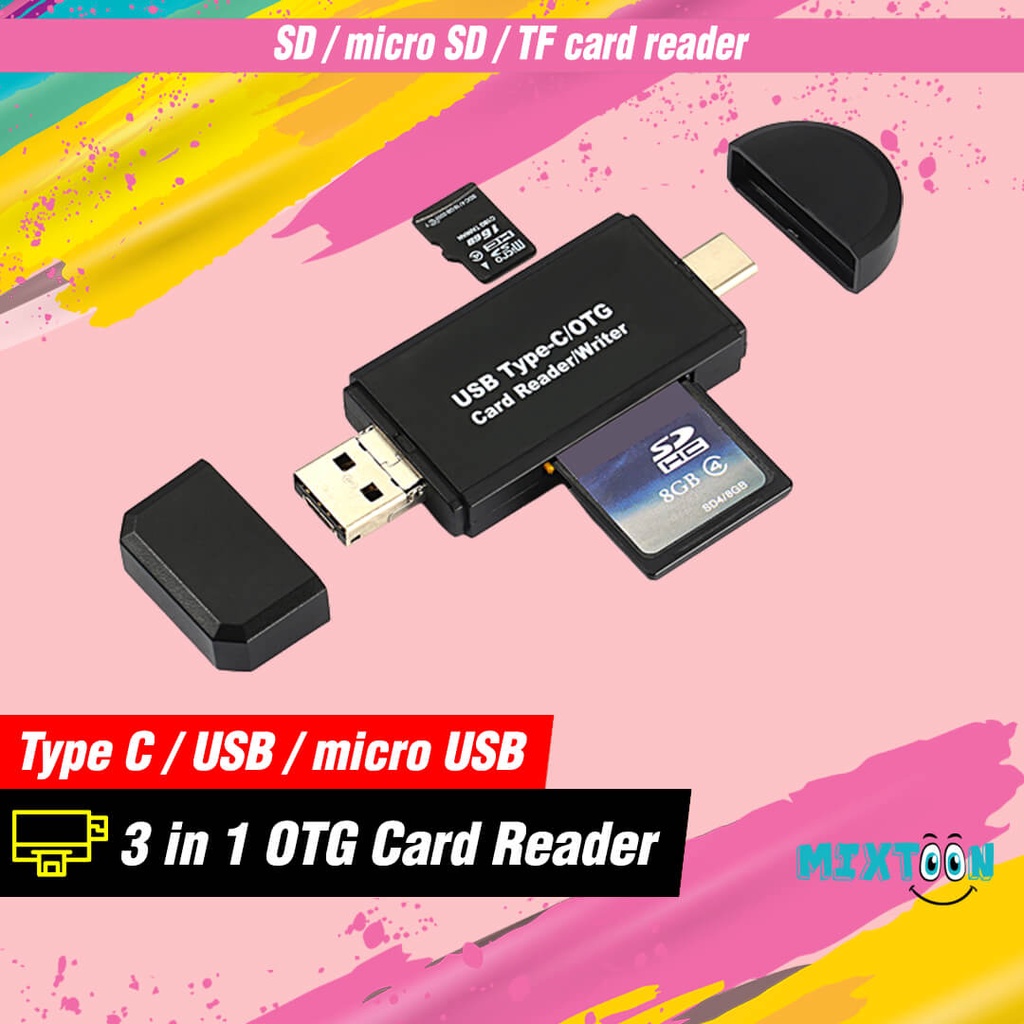 Jual Card Reader Micro SD Card Rider SD | Memory Raeder OTG USB Type C ...