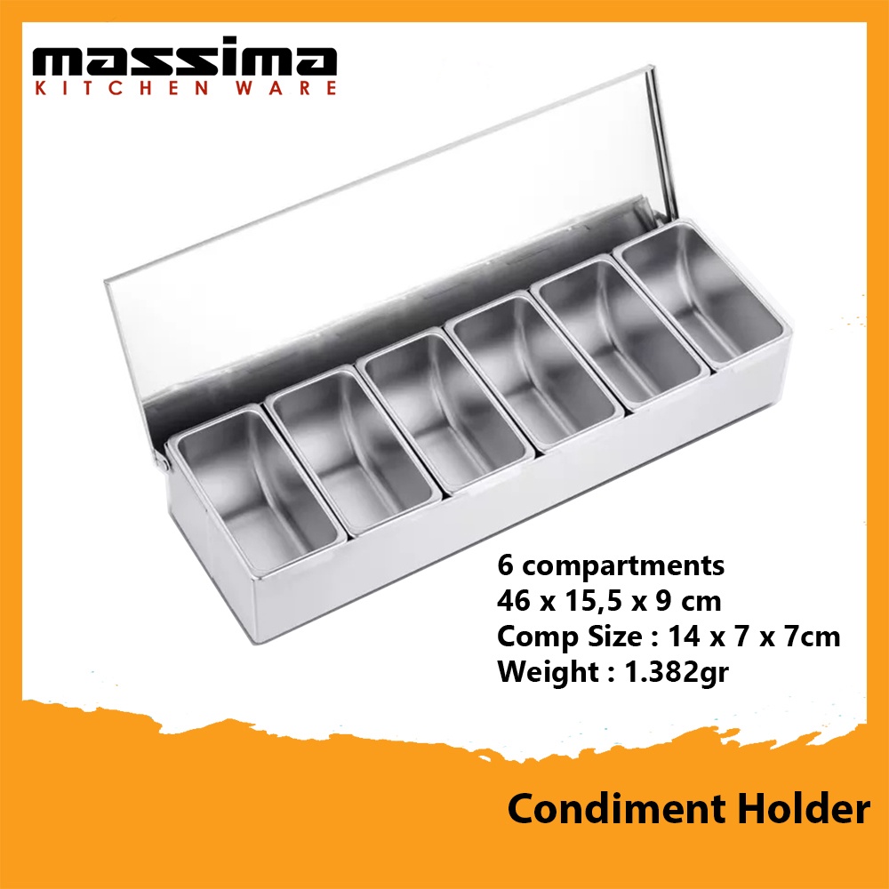 Jual Massima Condiment Holder Stainless Steel Tempat Bumbu Topping isi ...