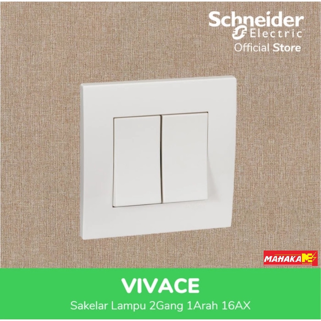 Jual Schneider Saklar 2g Seri Vivace KB32_1 WE 2 Double 2 Gang 1 Way ...
