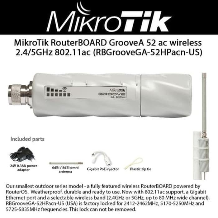 Jual Mikrotik GrooveGA 52HPacn ( AP 2GHz / 5Ghz ) | Shopee Indonesia