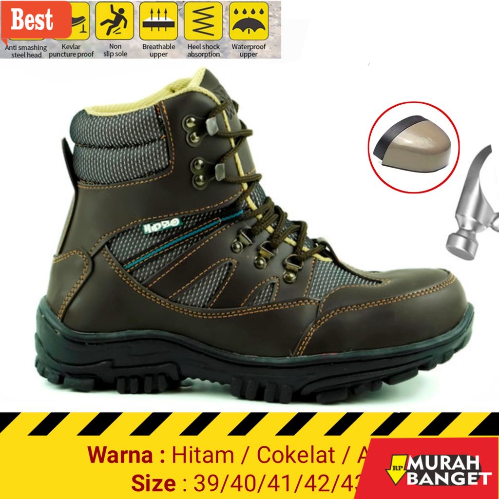 Jual sagara boots Sepatu Safety Pria Boots Kulit Outdoor Kerja Proyek ...
