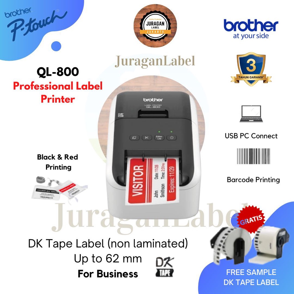 Jual BROTHER QL-800 PTouch Printer Label QL800 Barcode Labeling ...
