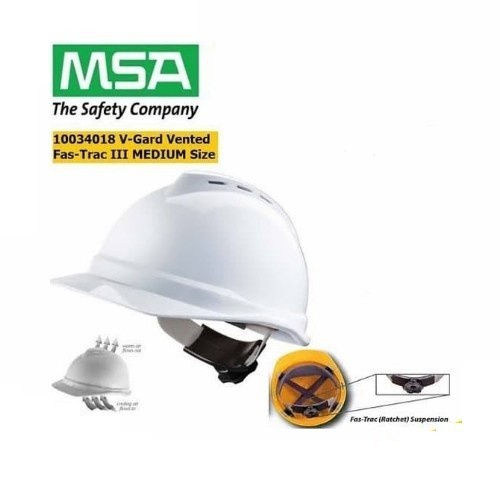 Jual Helm Proyek MSA Vented Inner Fas Trac / Safety Helmet MSA Vented ...