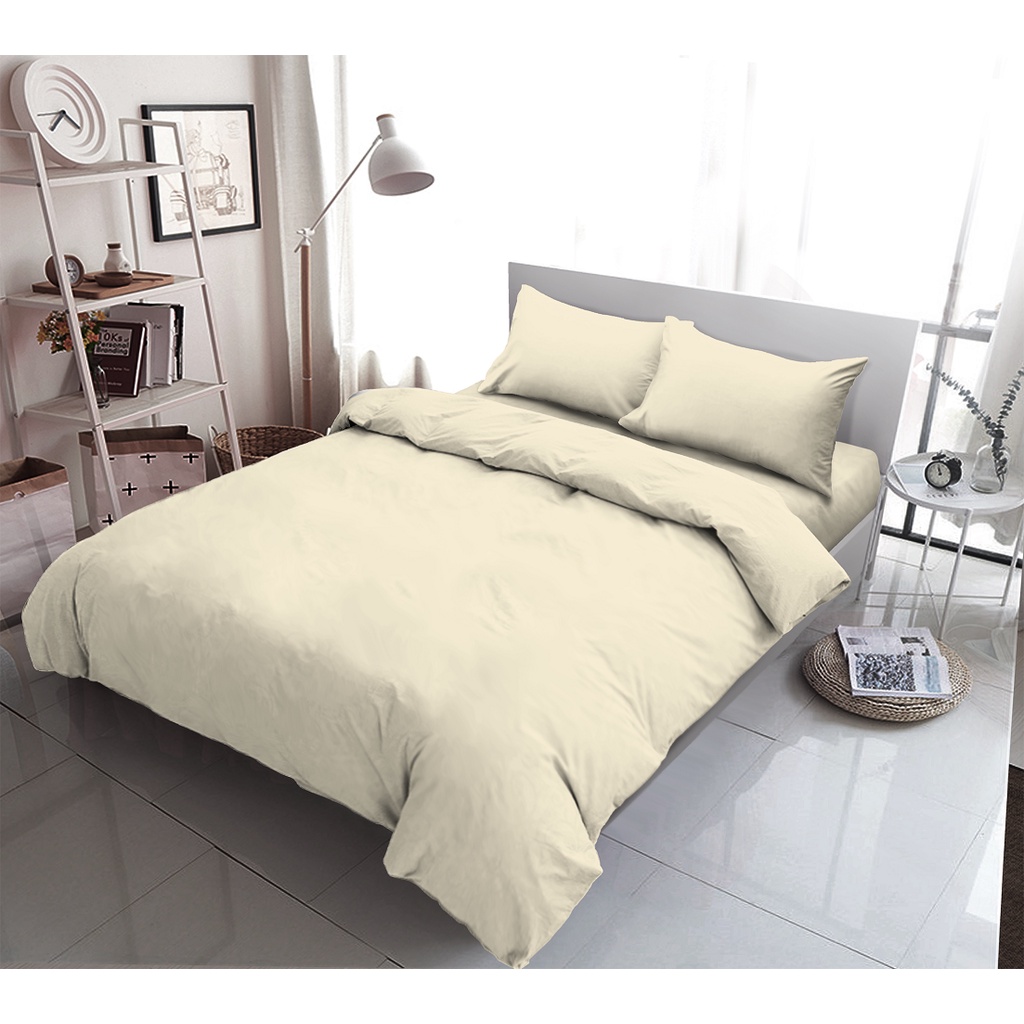 Jual Kintakun Bedcover Set Sprei Flat 160/180 Tofu Warna Polos Cream ...