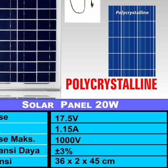 Jual solar panel/papan solar cell/panel surya 20wp | Shopee Indonesia