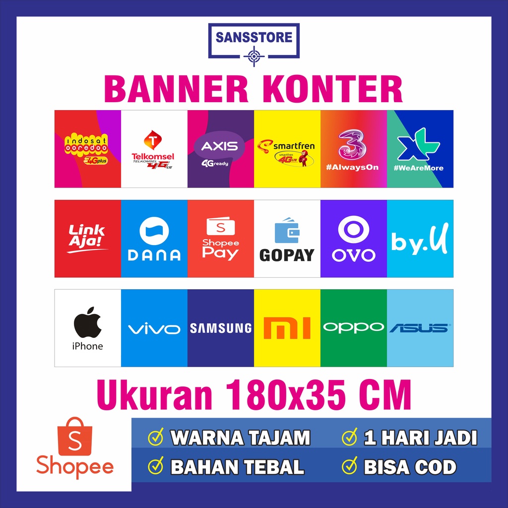 Jual HIASAN TOKO KONTER BANNER KONTER BENNER | Shopee Indonesia