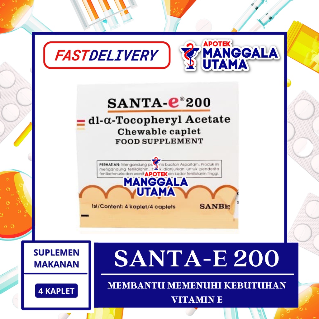Jual SANTA E 200 PER STRIP ISI 4 TABLET | Shopee Indonesia