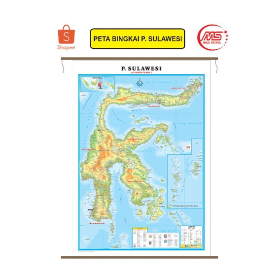 Jual Peta Bingkai Pulau Sulawesi Kecil Edisi Terbaru Tahun 2022 ...