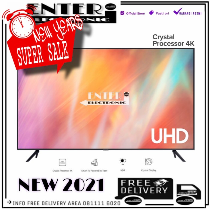 Jual SAMSUNG LED UA50AU7700 - SMART TV LED 50 INCH CRYSTAL UHD 4K 50AU7700 ORIGINAL | Shopee ...