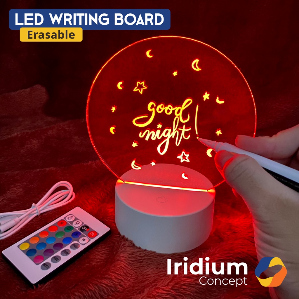 Jual Erasable Writing Board LED Acrylic / papan tulis akrilik memo note ...