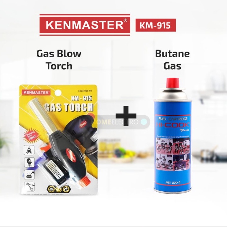 Jual Kenmaster KM-915 Gas Blow Torch / Fire Torc BBQ Grill - Gas Torch+ gas | Shopee Indonesia