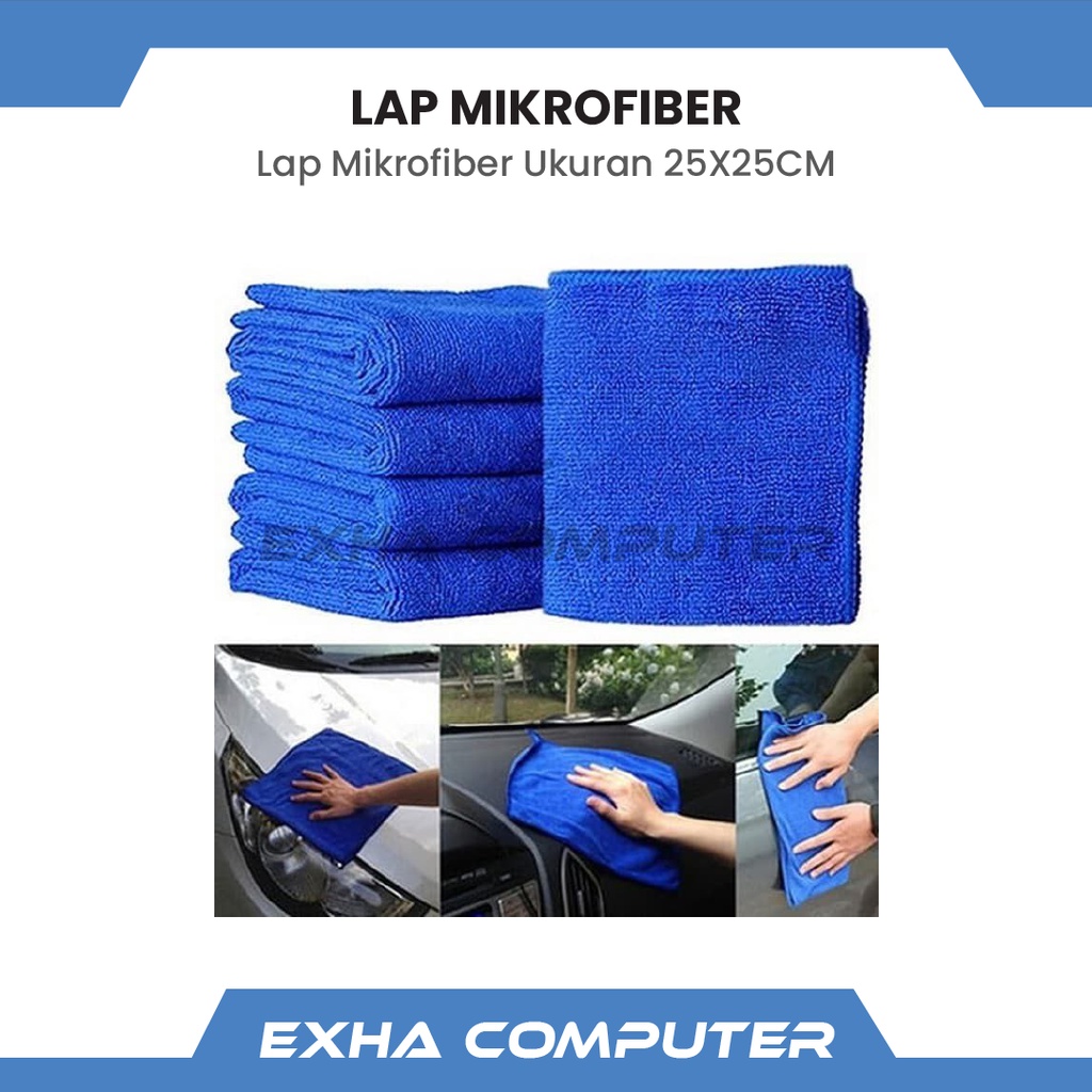 Jual LAP MIKROFIBER 25x25 CM BIRU | Shopee Indonesia