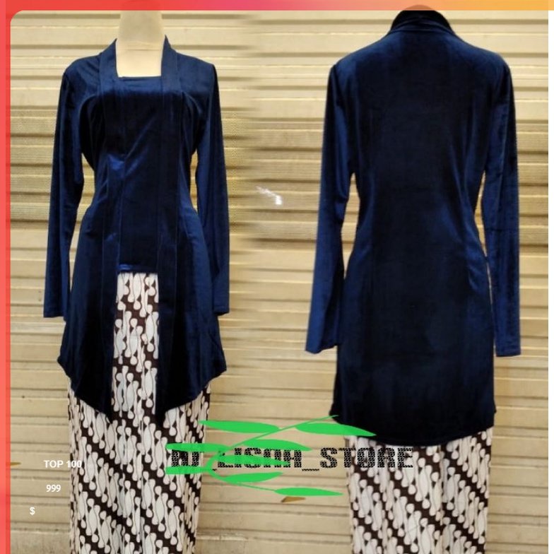 Jual Kebaya Wanita Bludru kebaya tunic bludru//set kutu baru bludru ...