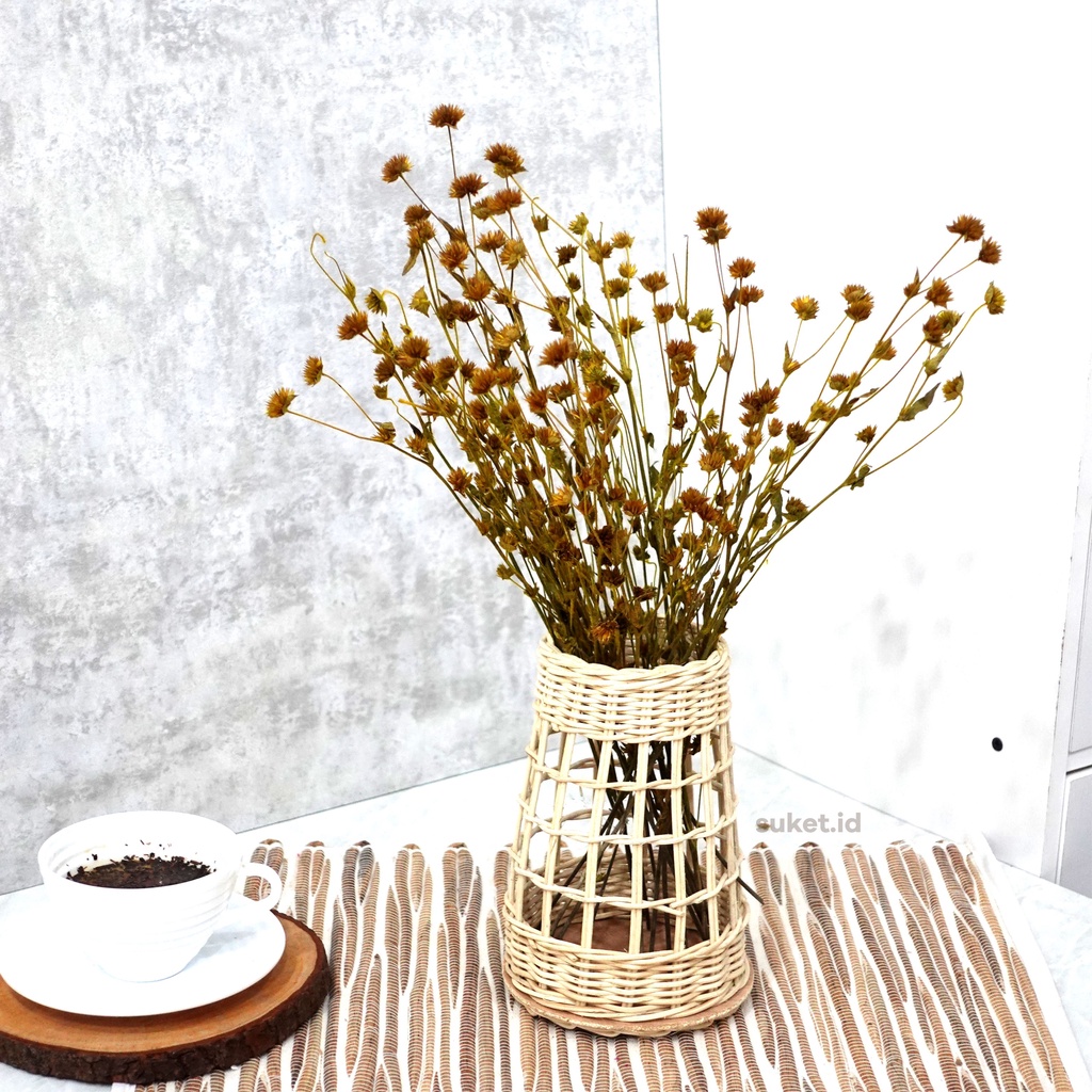 Jual Paket Bunga Rangkai+Vas Rotan LUBANG | Shopee Indonesia