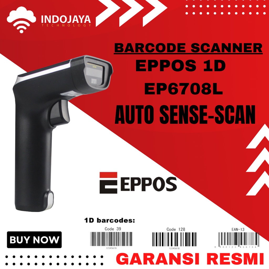Jual Barcode Scanner EPPOS 1D - EP6708L [Auto Sense-Scan]. | Shopee Indonesia