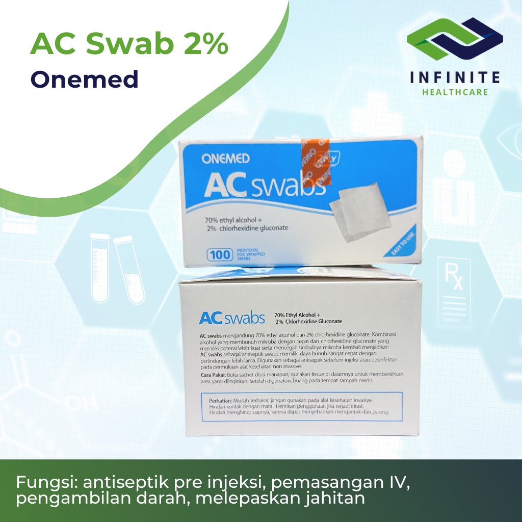Jual Ac Swab 2% Onemed Alkohol Swabs Tisu Alcohol Onemed Original ...