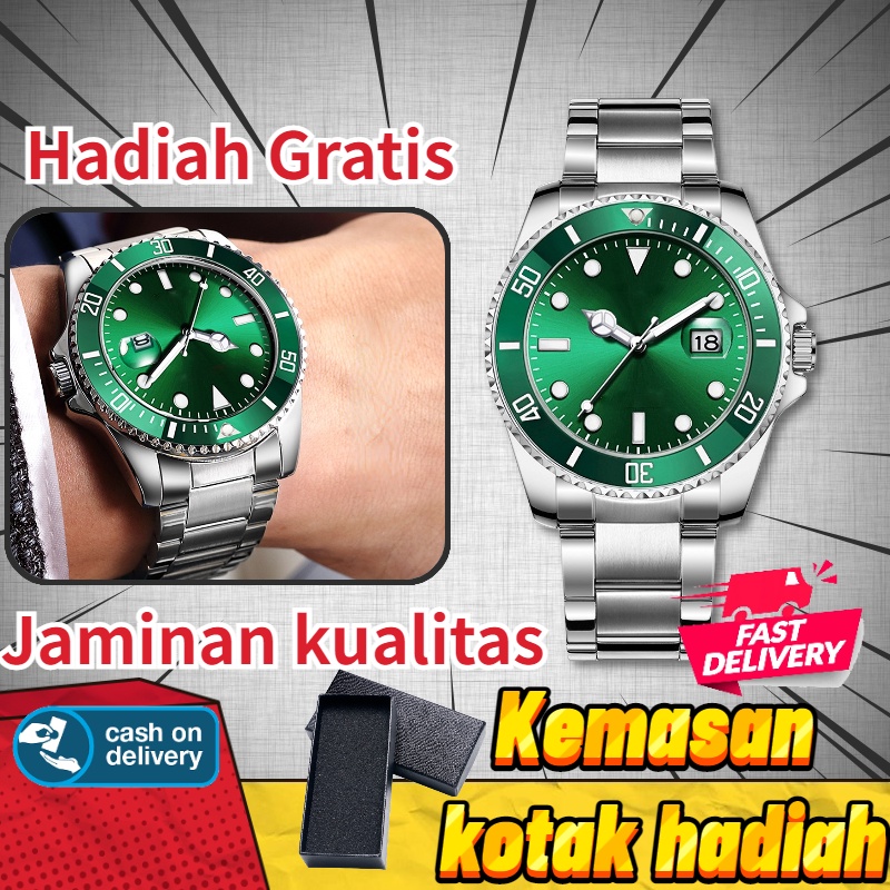 Jual Jam COD Jam Tangan Stainless Steel Fashion Bisnis Bulat Pria Anti ...