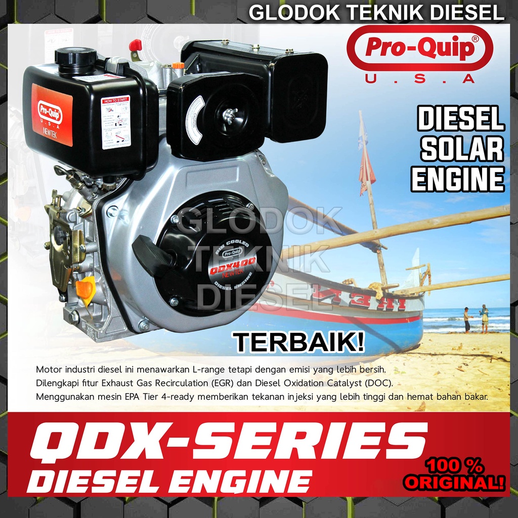 Jual Proquip Mesin Diesel Penggerak QDX 200 4 HP PK Solar Engine QDX200 ...