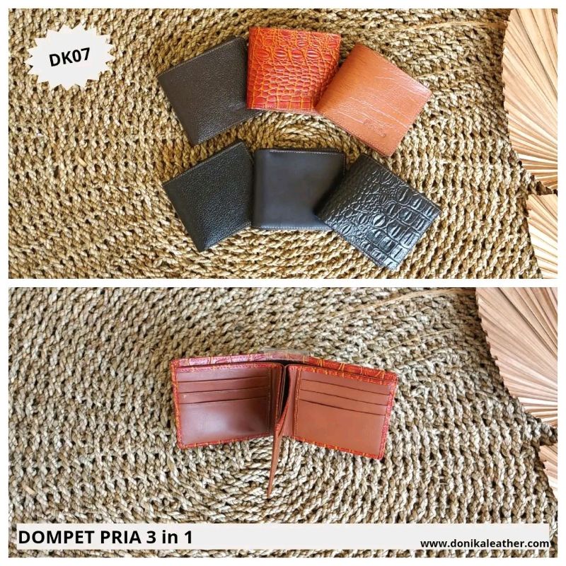 Jual Dompet pria kulit 3 in 1 Dompet lipat pria | Shopee Indonesia