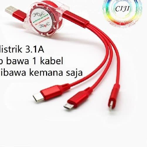 Jual CIJI Kabel Data Alumunium 3 in 1 - Kuning | Shopee Indonesia