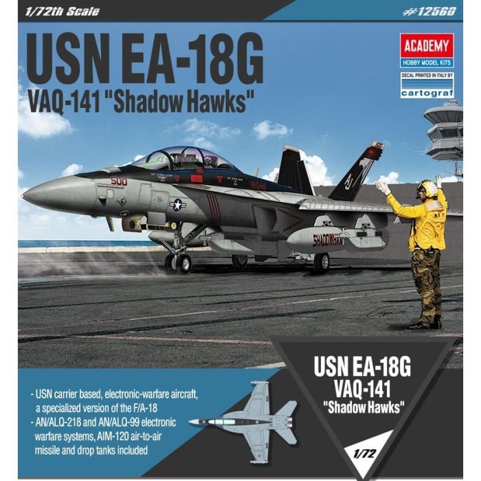 Jual Model Kit Pesawat Academy EA-18G "VAQ-141 Shadowhawks" 12560 1/72/MAINAN HOBY | Shopee ...