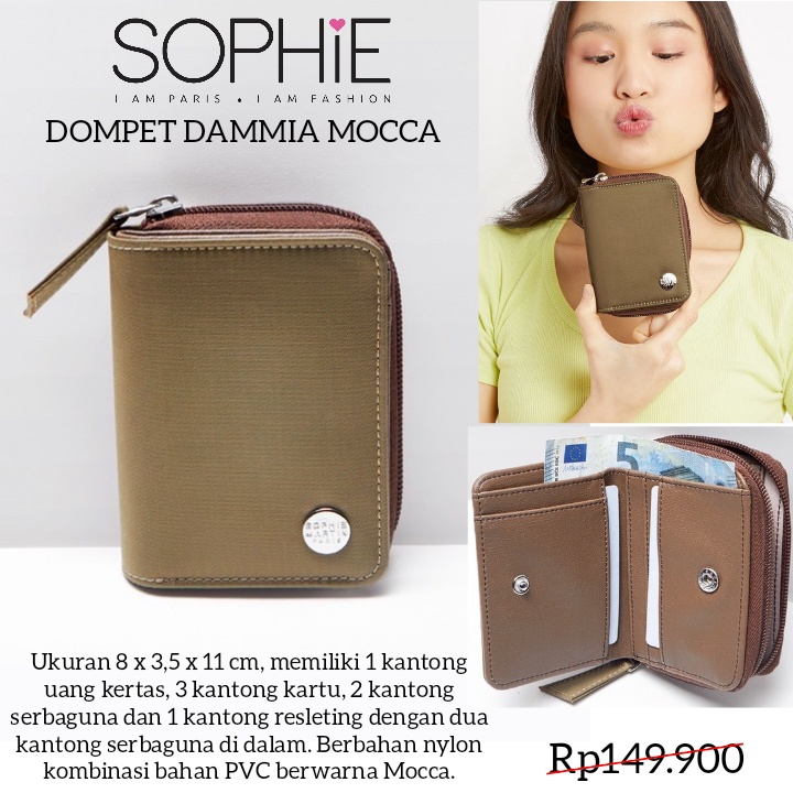 Jual DOMPET DAMMIA MOCCA FANTA CORAL SOPHIE MARTIN PARIS PROMO DOMPET ...
