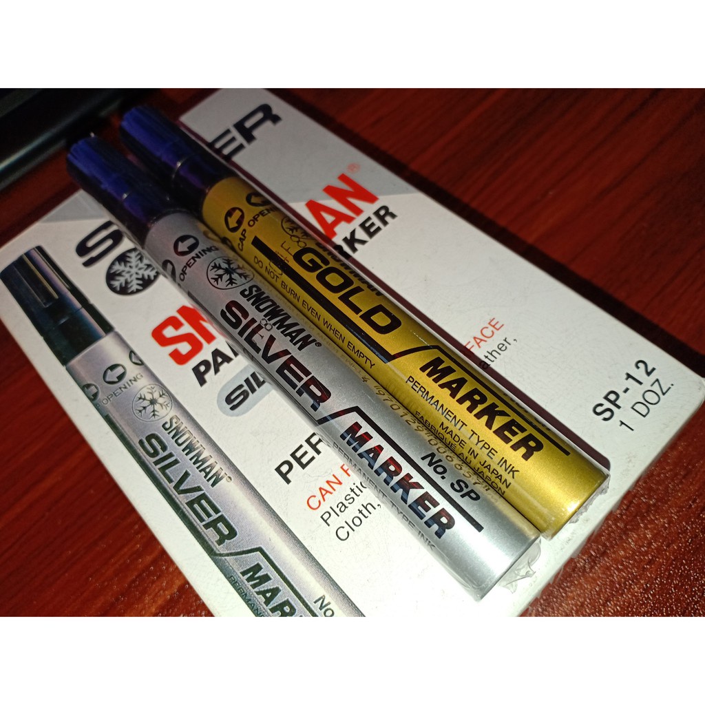 Jual SPIDOL SNOWMAN MARKER SILVER / GOLD (EMAS) BESAR / PAINT MARKER ...