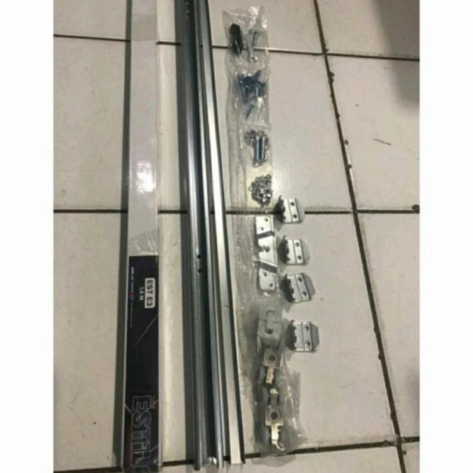Jual Rel Pintu Sliding B5 Ukuran Panjang 2,4 M Komplit Roda | Shopee ...