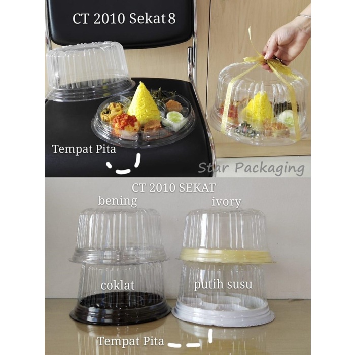 Jual Mika Tumpeng Mini sekat 8 dengan 4 varian warna ( isi 10 Set ...
