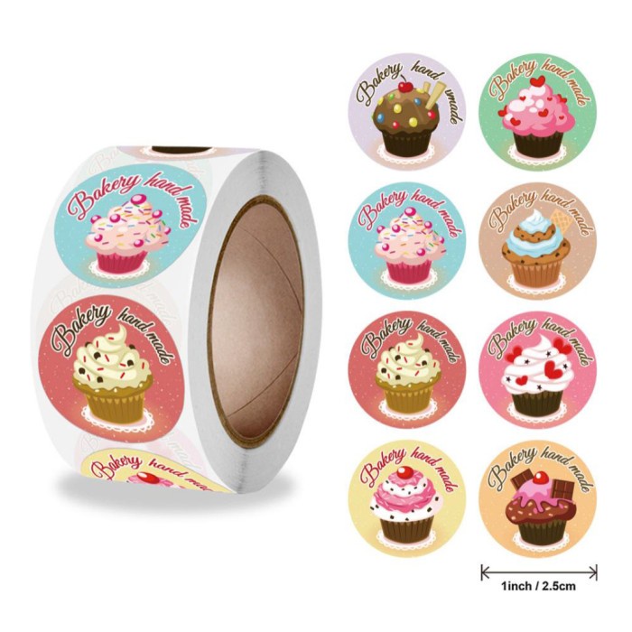 Jual Sticker Thank You Stiker Label Cupcake Bakery Handmade 2,5 cm (1 ...
