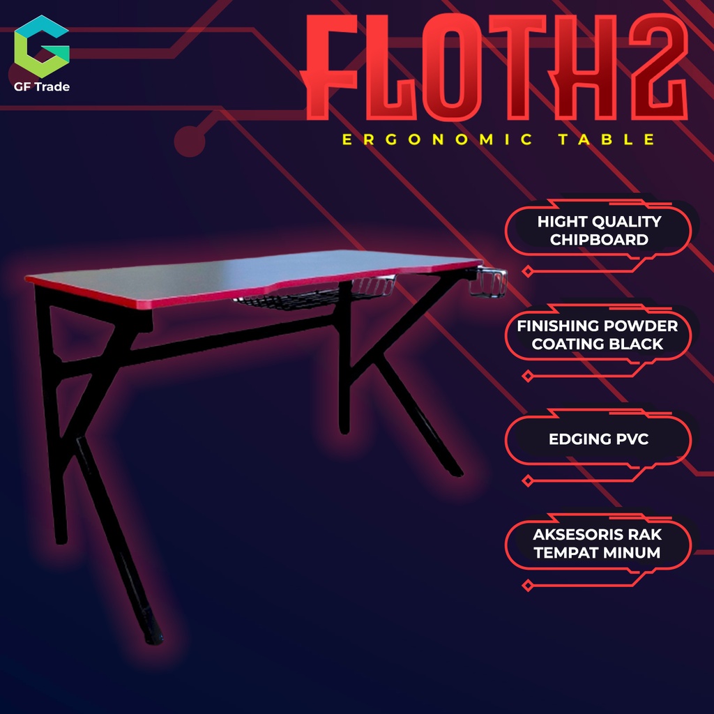 Jual Meja Gaming Meja Komputer Meja Kerja Murah FLOTH 2 (BARU) | Shopee ...