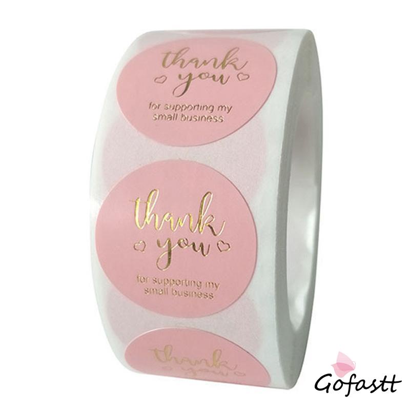 Jual 500 Pcs 1 Roll Stiker Terima Kasih Sticker Label Thank You Promo G ...