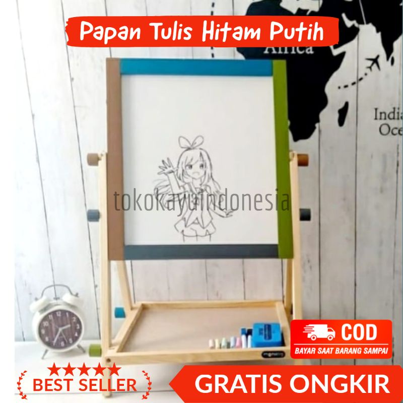 Jual Mainan Anak Papan Tulis Hitam Putih Black and White Dua Muka ...