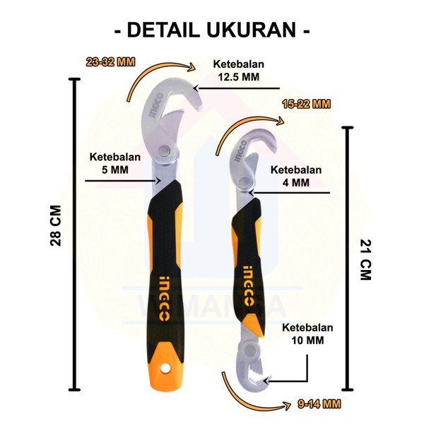 Jual Kunci Inggris Serbaguna INGCO HBWS110808 Kunci Pas Universal Cepat ...