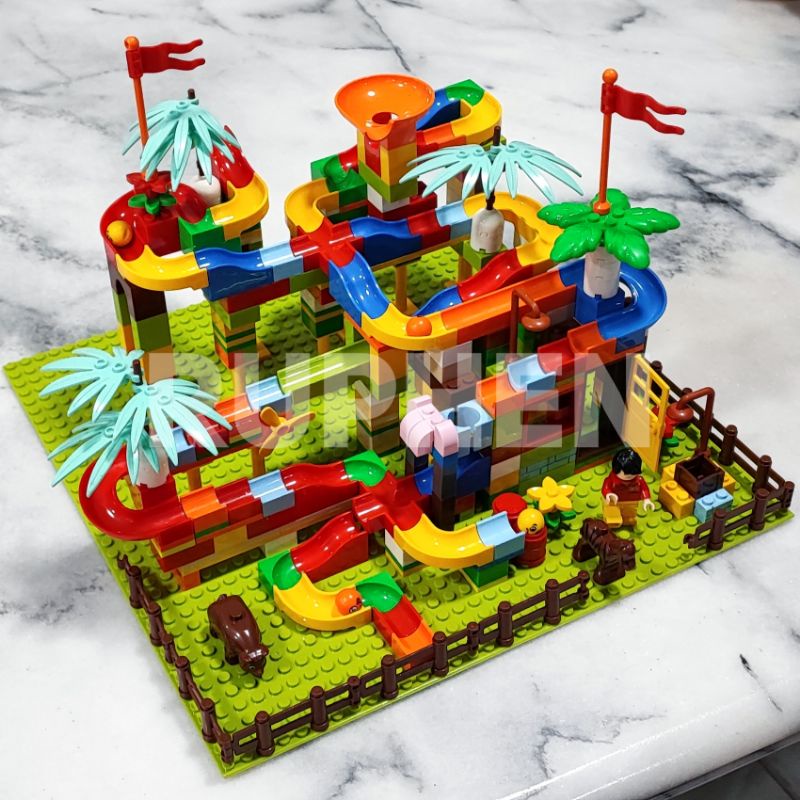 Jual Bricks Marble Race Run Castle Maze Balls Track Slide Ball Building ...