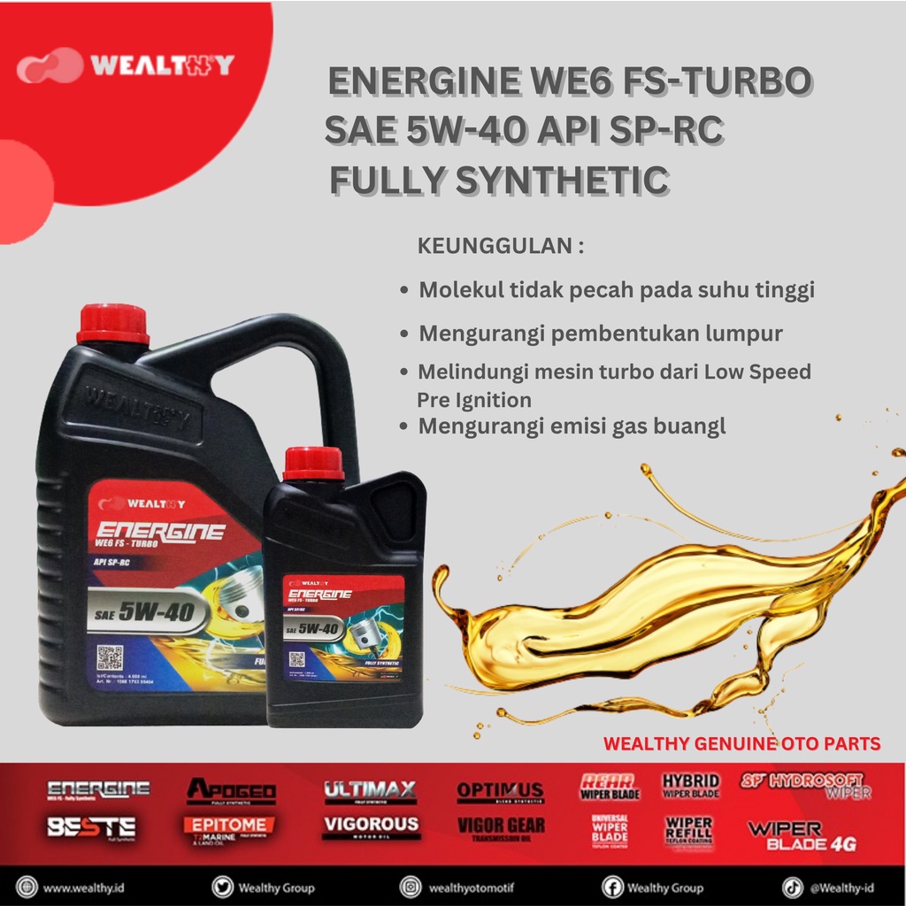 Jual Energine SAE 5W-40 API SP-RC | 4 LITER | Shopee Indonesia