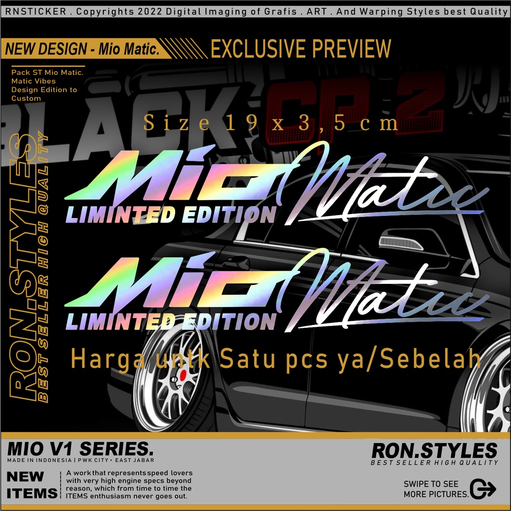 Jual V1 CUTTING SRICKER MIO SPORTY SMILE STIKER MIO HOLOGRAM EMBLEM MIO ...