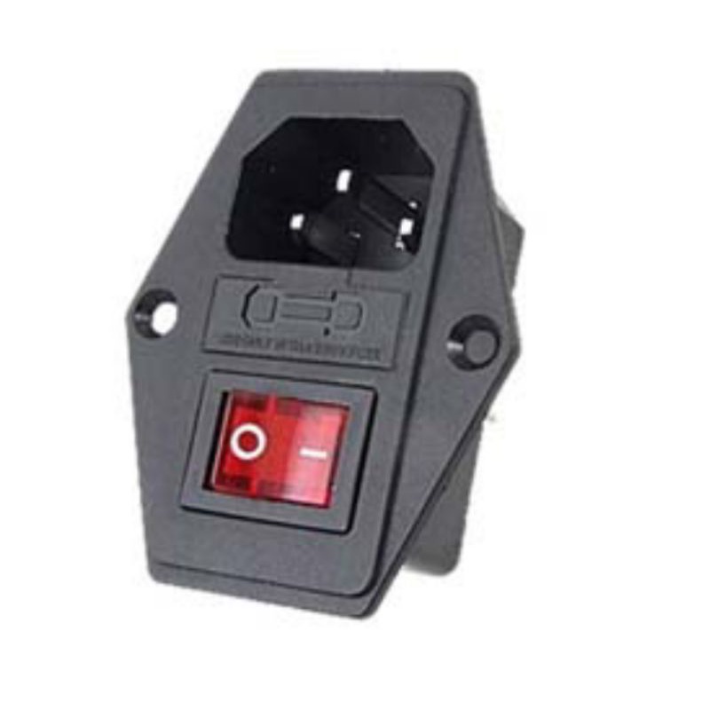 Jual socket 3pin AC 10A 250V satu set saklar dan tempat sikring cocok ...