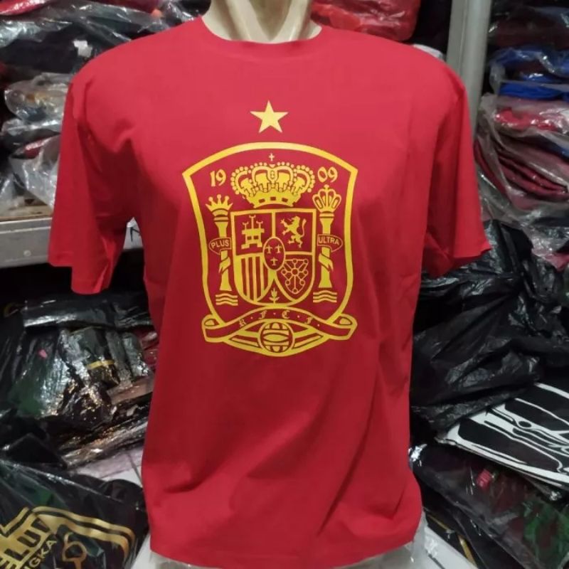 Jual T-SHIRT TIMNAS SPANYOL WORLDCUP COTTON PREMIUM FOOTBALL CASUAL ...