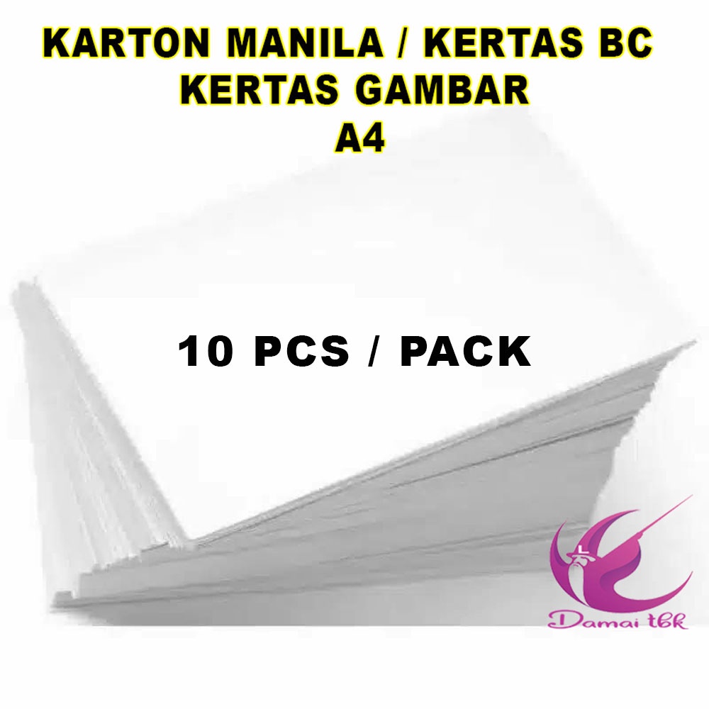Jual Kertas Gambar A4 kertas BC Manila Putih Karton manila putih 1 PACK ...
