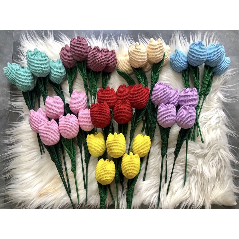 Jual [READY] Bunga Tulip Crochet per tangkai | Bunga Hiasan | Buket ...