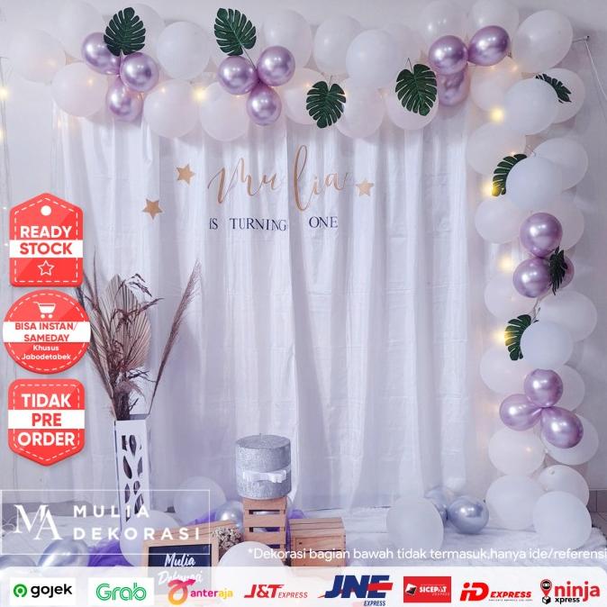 Jual Backdrop Ulang Tahun Estetik Elegan Dekorasi Anak Paket Mulia ...