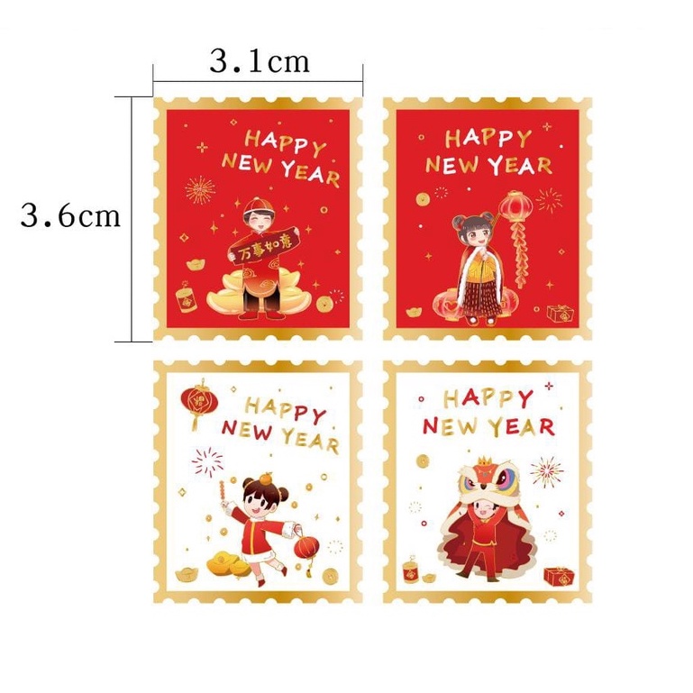 Jual Sticker Imlek KOTAK Stiker Chinese New Year CNY Box Hamper Imlek ...