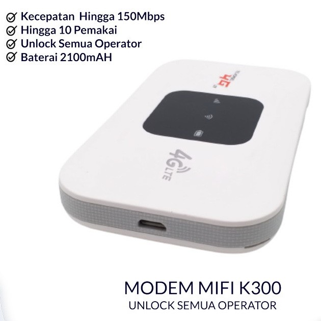Jual Modem Wifi K300 Telkomsel 4G LTE 150mbps Unlock All Operator | Shopee Indonesia