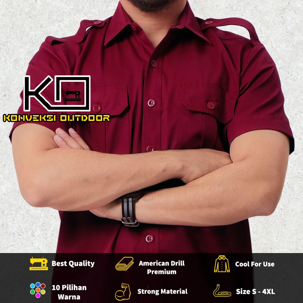 Jual JUMBO 3XL 4XL - BAJU KEMEJA PDL OUTDOOR INDOOR LENGAN PENDEK ...