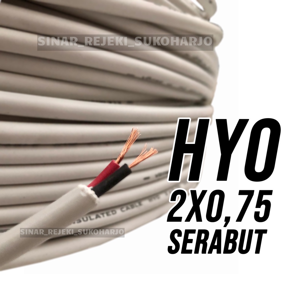 Jual KABEL HYO 2X0.75 Kabel Listrik isi Serabut 2 X 0,75 Per Meter | Shopee Indonesia