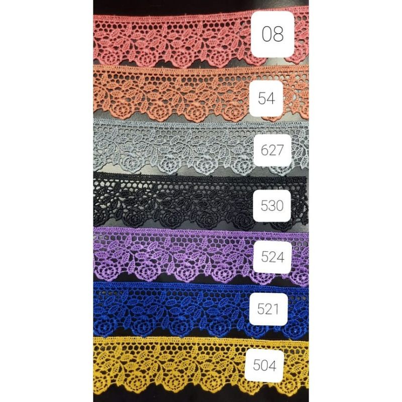 Jual RENDA GYPER MOTIF BUNGA ROSE LEBAR 3,5CM HARGA PER METER | Shopee ...