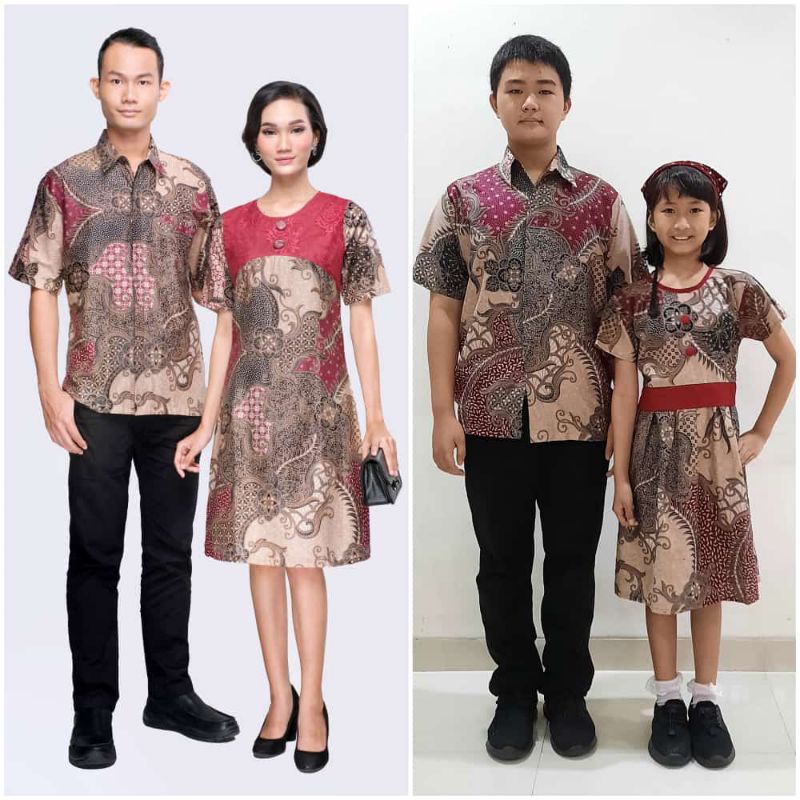 Jual Couple Dress Brokat Batik Keluarga Nikahan/ Dres Batik/ Baju ...
